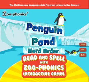 Read & Spell Game 14 - Penguin Pond Word Order (PC version) - Zoo-phonics